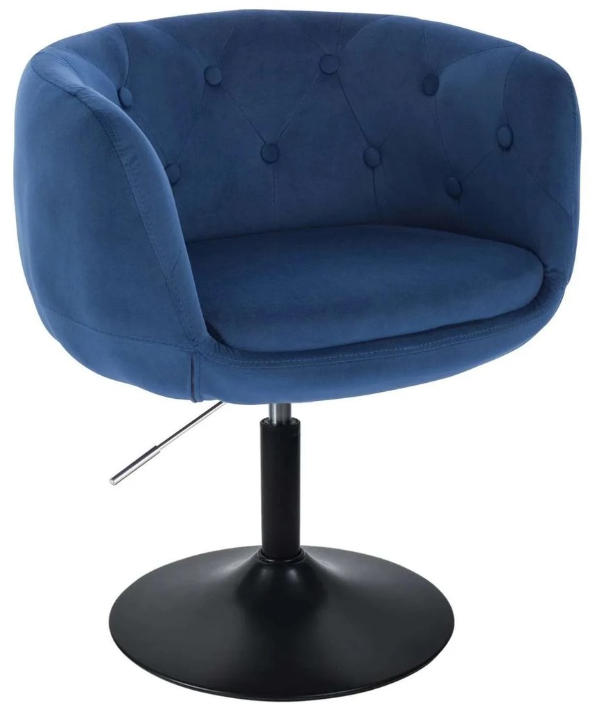 LuxuryForm DESIGN Otočné křeslo MONTANA VELUR na černém talíři - modré