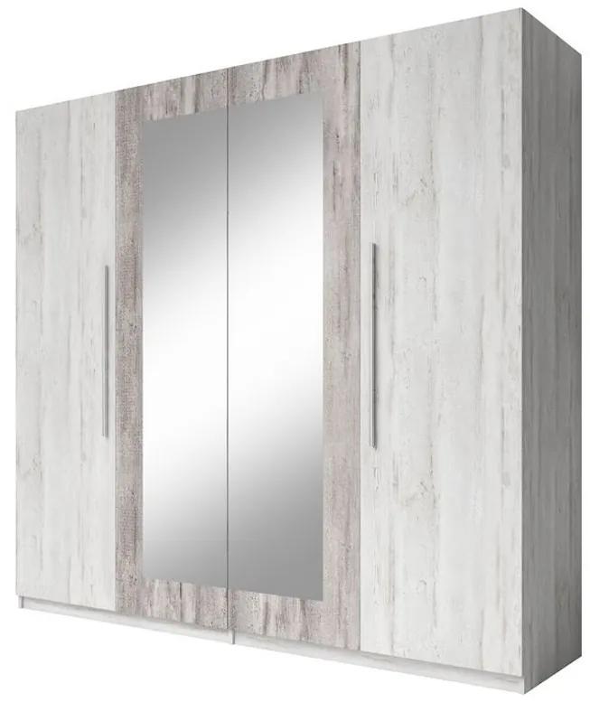 VERA - Šatní skříň se zrcadlem (20), borovice artic světlá/borovice artic tmavá