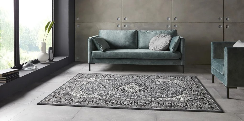 Nouristan - Hanse Home koberce Kusový koberec Mirkan 104436 Dark-grey - 160x230 cm