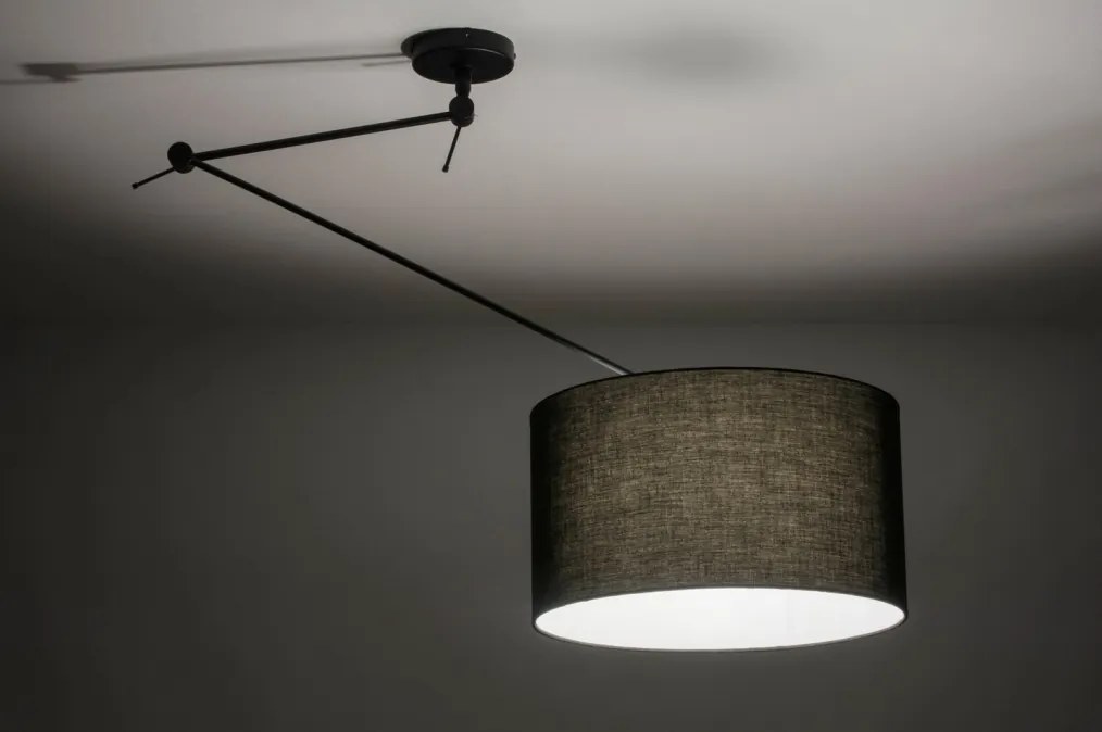 Závěsné designové černé svítidlo nad stůl Snap Light Black and Black