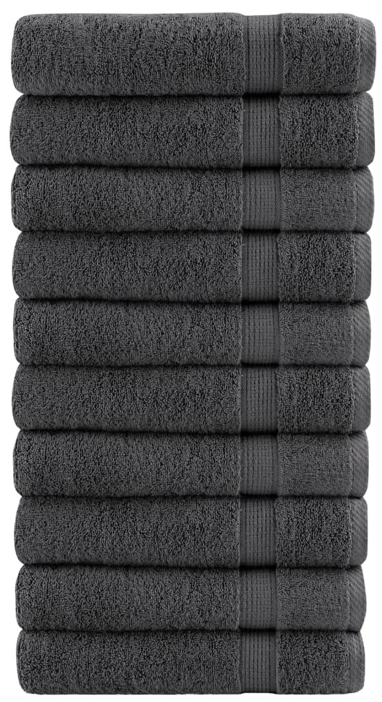 Prémiové ručníky do sprchy SOLUND 10 ks antracitové 70x140 cm 600 g/m² 137162