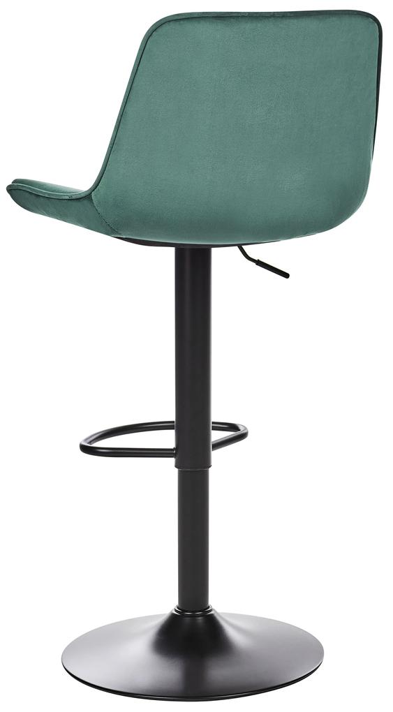 Sada 2 otočných sametových barových židlí smaragdově zelené DUBROVNIK Beliani