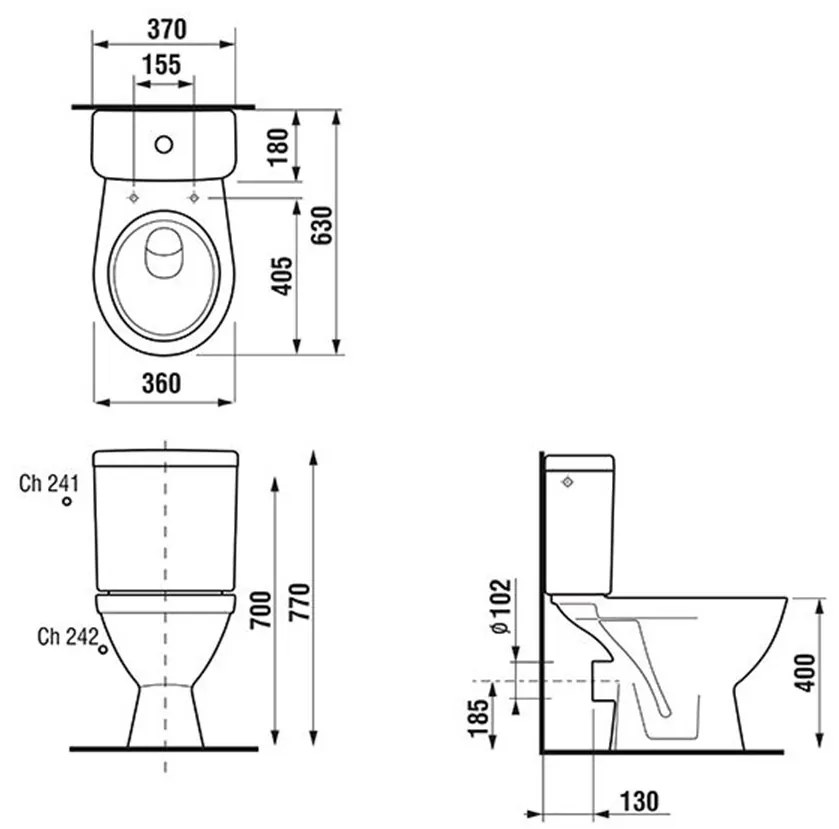 WC kombi Jika Lyra se zadním odpadem