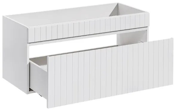 Koupelnová skříňka s umyvadlem a deskou ICONIC White DU100/1 | 100 cm