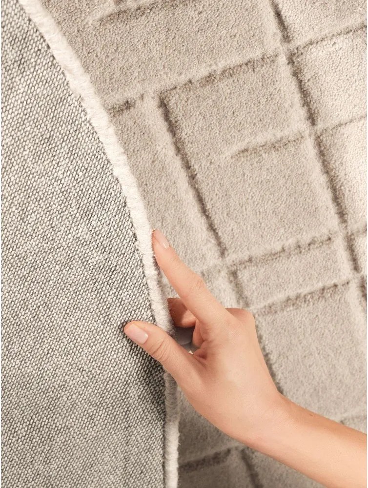 Béžový vlněný kulatý koberec ø 200 cm Kenso – Villeroy&Boch