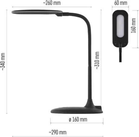 LED stolní lampa STELLA černá EMOS Z7602B