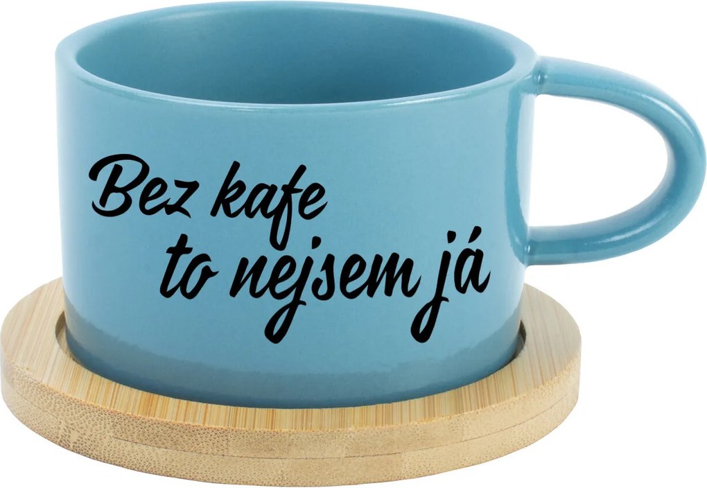 BEZ KAFE TO NEJSEM JÁ - modrý hrníček makronka 200 ml