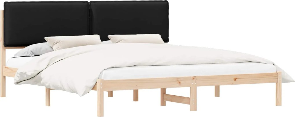 Rám postele s čalouněným čelem Černý 200 x 200 cm 3405559