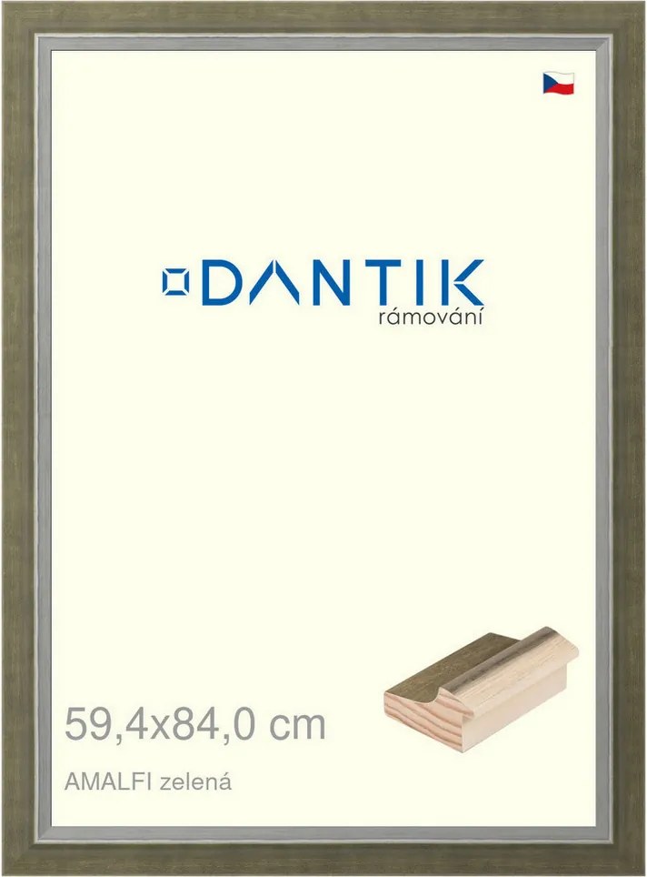 DANTIK rámeček 59,4x84 | AMALFI zelená (Plexi Čiré)