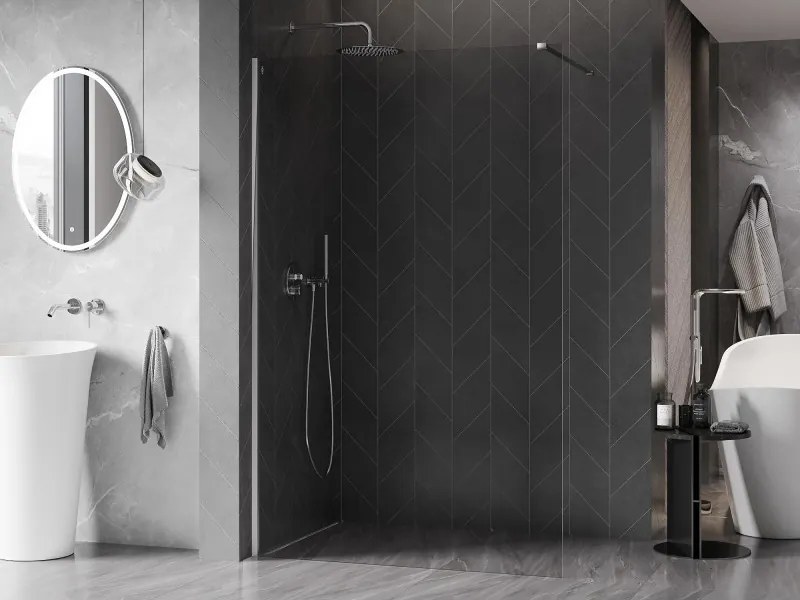 Mexen Kioto-X sprchová stěna Walk-in 130 x 200 cm, transparentní 10 mm, chrom - 800-130-101-01-00-X