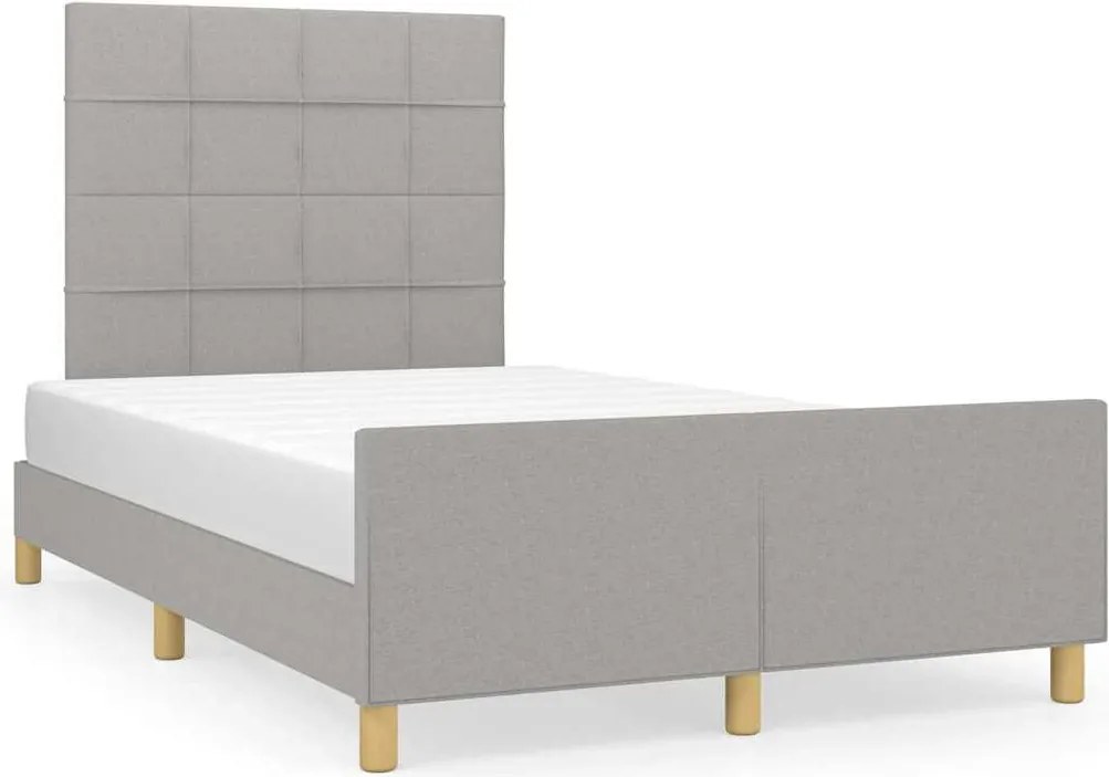 Rám postele bez matrace světle šedá 120 x 200 cm textil 3125041