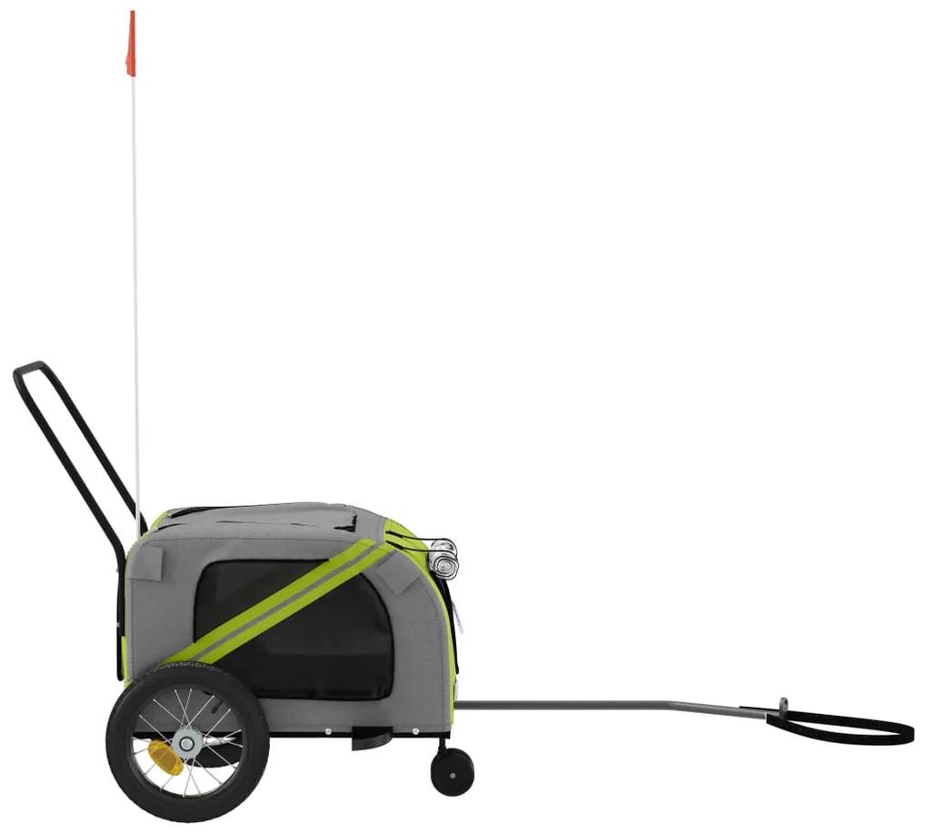 Vozík za kolo pro psa zelený a černý oxfordská tkanina a železo - Default Title