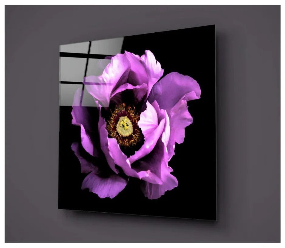 Černo-fialový skleněný obraz Insigne Calipsa Purple, 30 x 30 cm