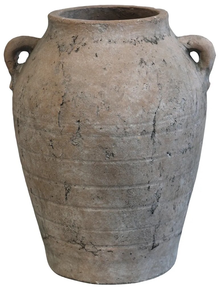 Hnědá antik terakotová váza s uchy Potion - 26*25*32cm