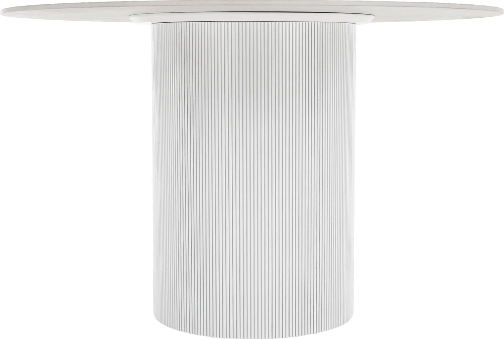 Jídelní stůl, bílý mramor/MDF, průměr 120 cm, MAHIR TYP 1