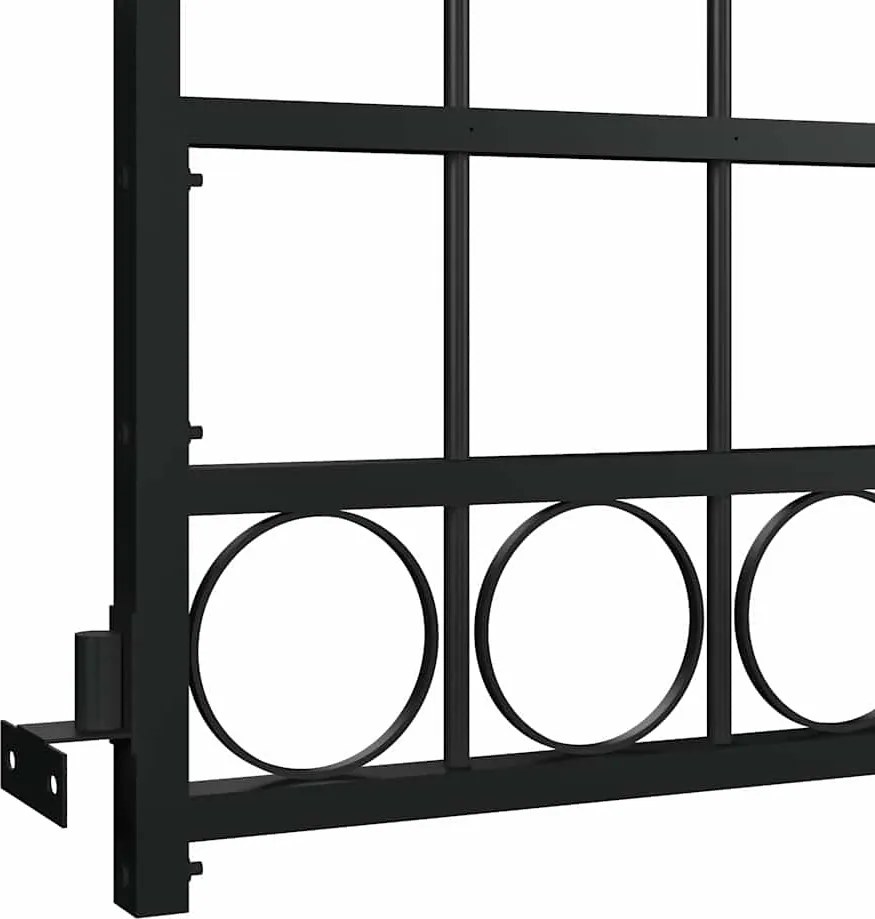 Plotová brána ASSEN s klenutým vrcholem ocelová 89 x 200 cm černá 145750