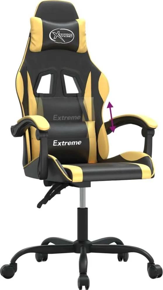 vidaXL Herní židle umělá kůže [3143877] Barva: Černý a zlatý