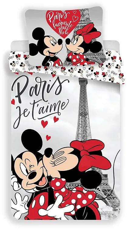 JERRY FABRICS Povlečení Mickey a Minnie Paříž Eiffelova věž