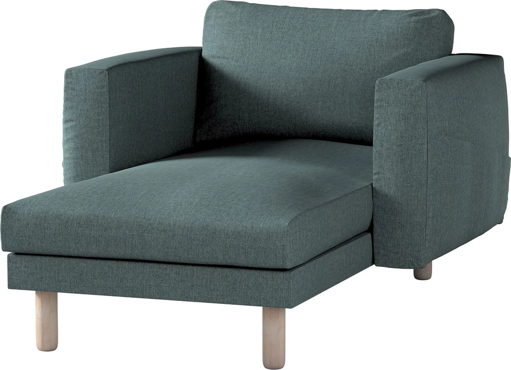 Potah na IKEA Norsborg šezlong s loketními opěrkami barva modrá látka pletený vzor