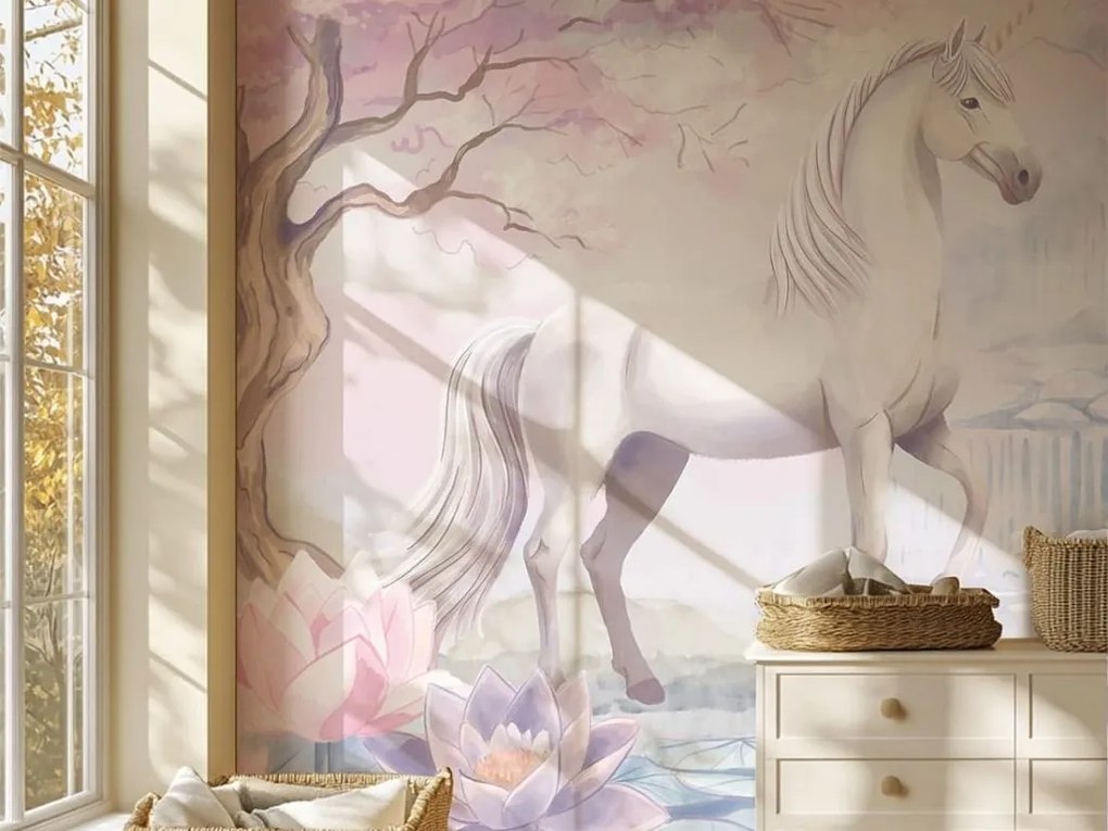 Velkoplošná tapeta mural JEDNOROŽEC do dětského pokoje