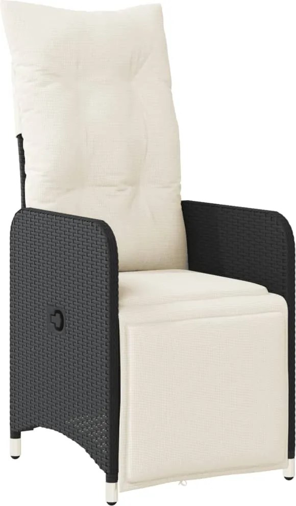5dílný zahradní bistro set s poduškami černý polyratan 3277129