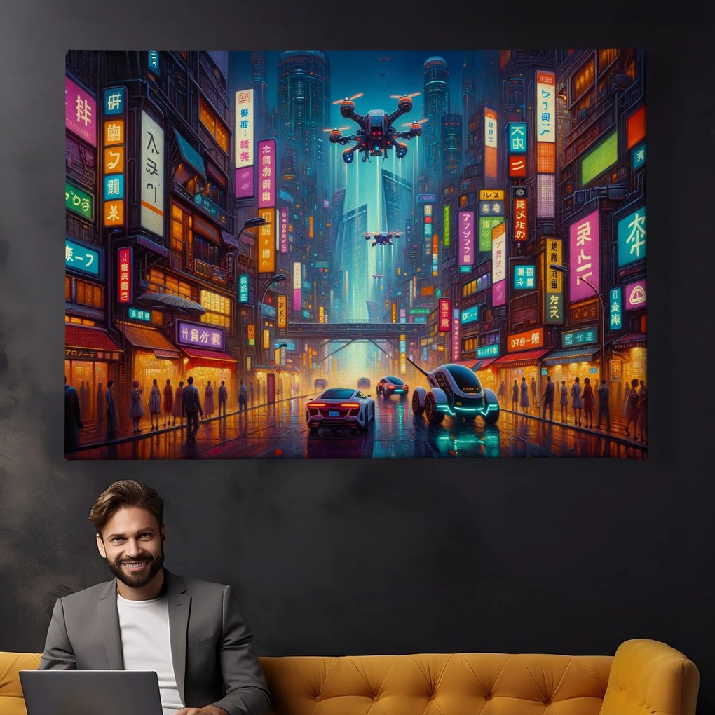 Obraz na plátně - Tokyo 2088 FeelHappy.cz Velikost obrazu: 210 x 140 cm