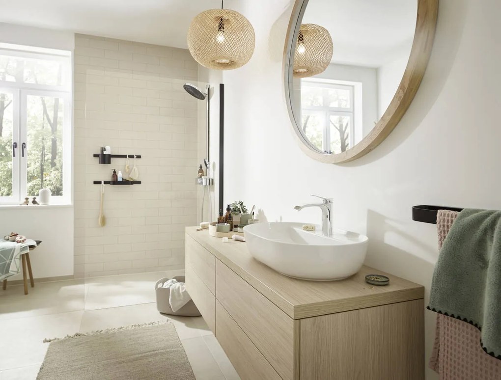 Hansgrohe WallStoris, odkládací polička, černá matná, HAN-27913670