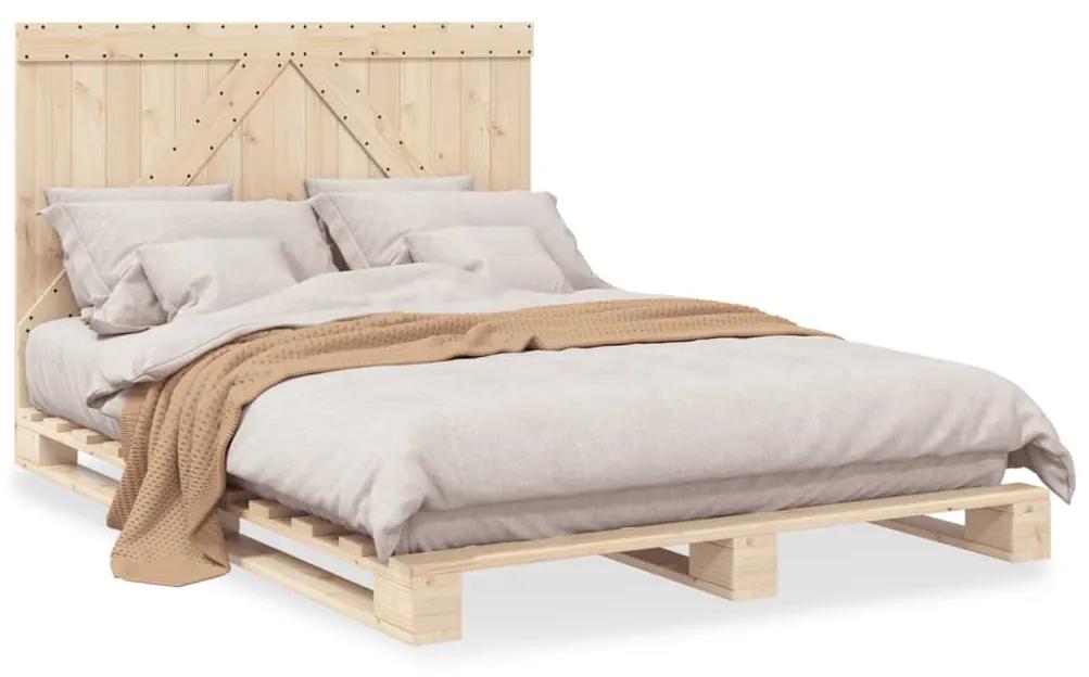 Rám postele s čelem 160 x 200 cm masivní borové dřevo,  3281553