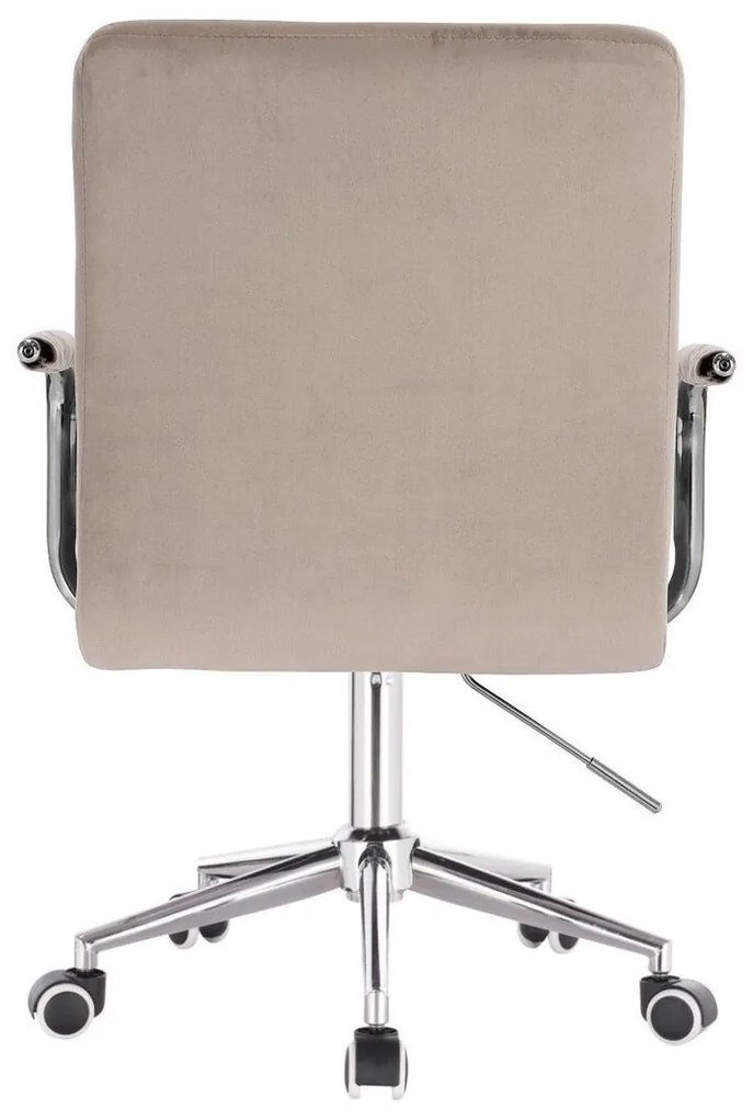 LuxuryForm DESIGN Otočná židle VERONA VELUR na stříbrné podstavě s kolečky - latte