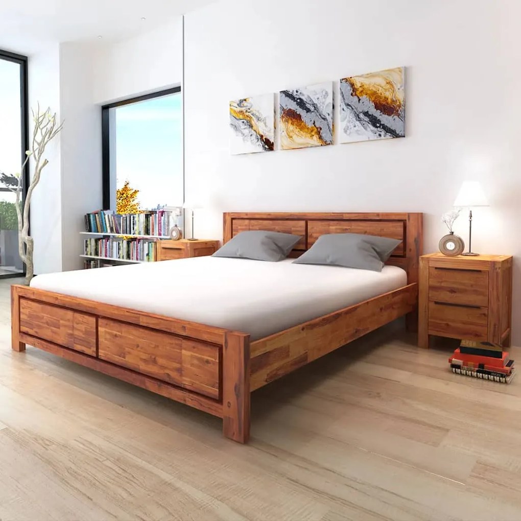 244339 vidaXL Rám postele masivní akáciové dřevo hnědé 180x200 cm