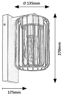 Rabalux 77106 - Venkovní nástěnné svítidlo TARPA 1xE27/40W/230V IP44