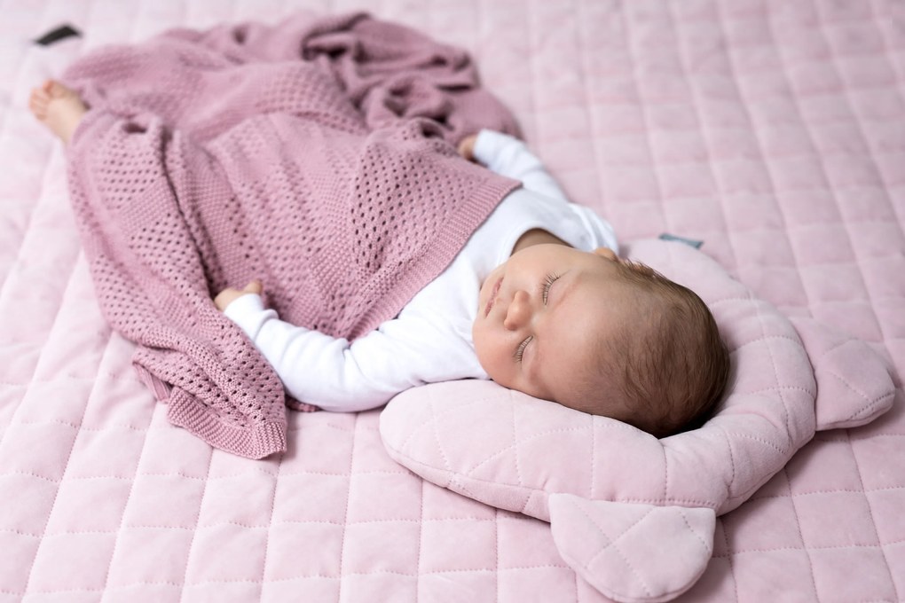 Sleepee Fixační sametový polštář ROYAL BABY pro miminko modrý