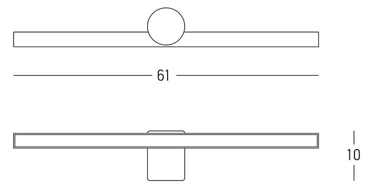 Zambelis 22124 koupelnové nástěnné LED svítidlo černé, 10W, 3000K, 61cm