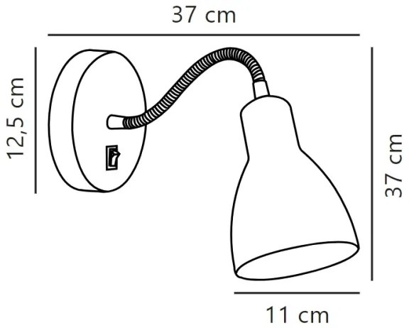 Nordlux - Nástěnné bodové svítidlo CYCLONE 1xE14/15W/230V bílá