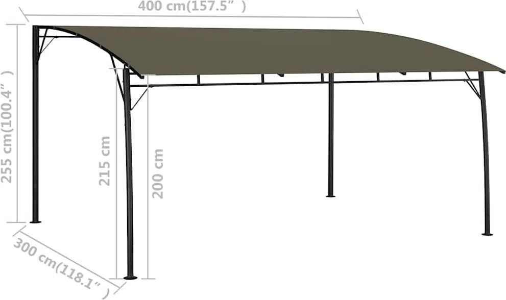 Slunečníkové markýzy 4 x 3 x 2,55 m Taupe 312255