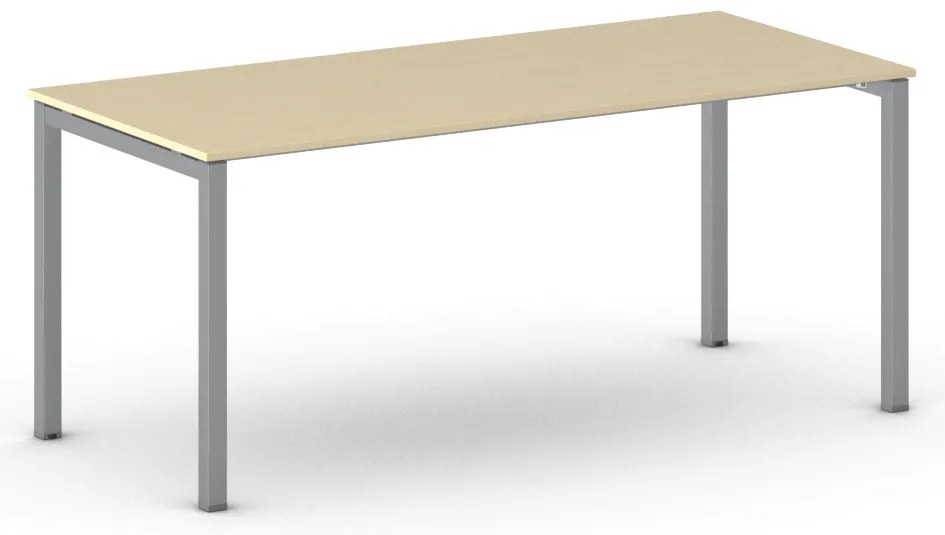 Jednací kancelářský stůl PRIMO SQUARE, 180x80 cm, šedostříbrná podnož, bříza