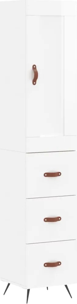 Skříň highboard bílá s vysokým leskem 34,5x34x180 cm kompozit 3200171