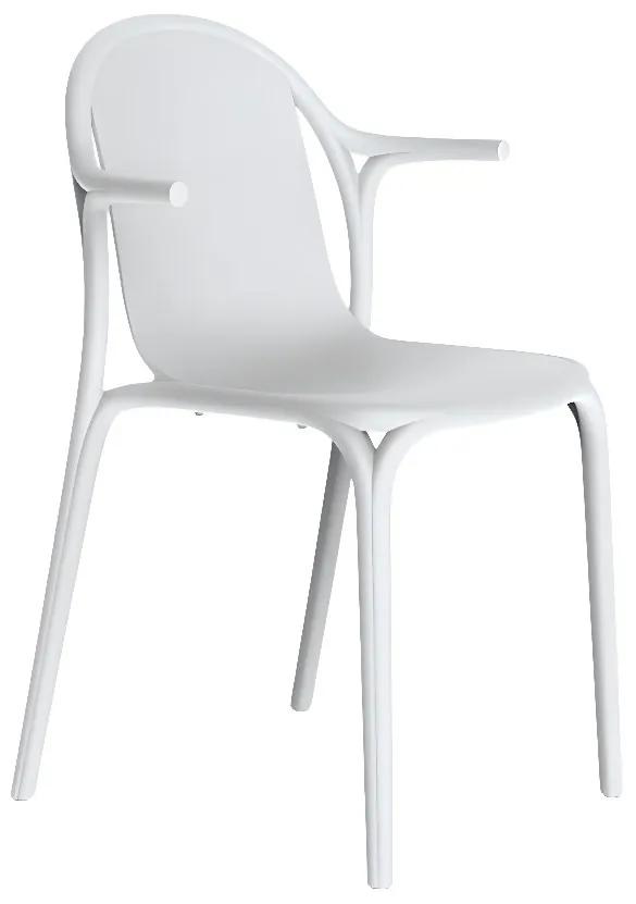 OnaDnes -20% VONDOM Bílá plastová jídelní židle BROOKLYN s područkami