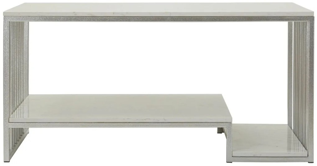 Designový konferenční stolek Gabouray 90 cm bílý / stříbrný