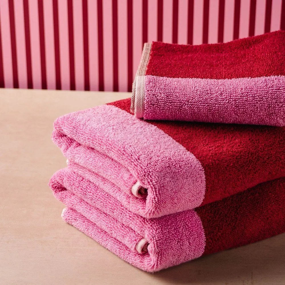 Růžové froté bavlněné osušky v sadě 2 ks 50x100 cm Pixie – ONA