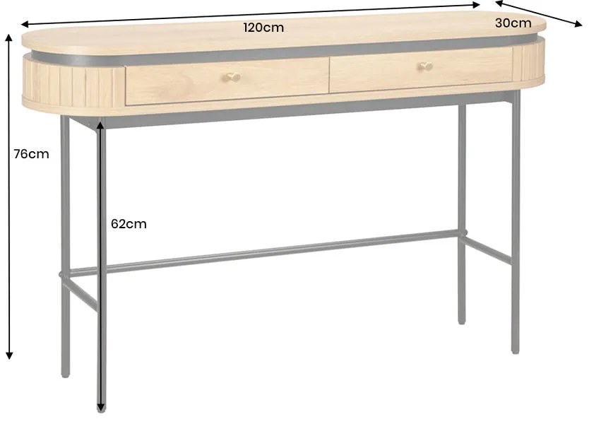 Invicta Konzolový stolek ATELIER 120 cm dub 47456