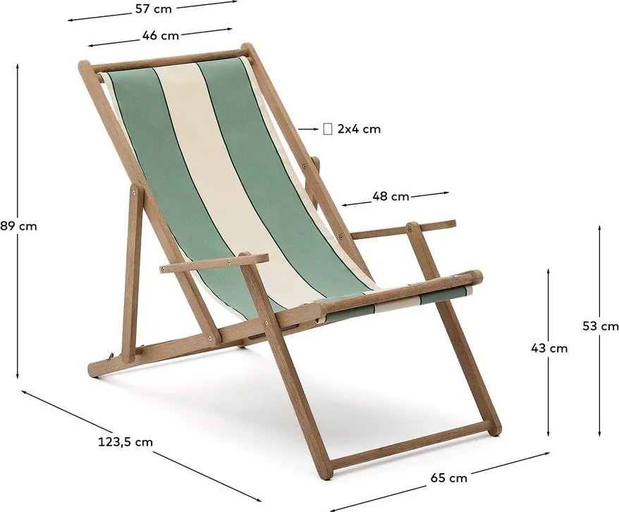 Zelené dřevěné zahradní lehátko Vilara – Kave Home