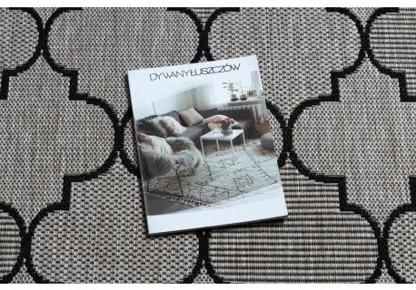 Dywany Luszczow Kusový koberec SIZAL FLOORLUX 20607 Marocká mřížka stříbrný / Černá Rozměr koberce: 120 x 170 cm