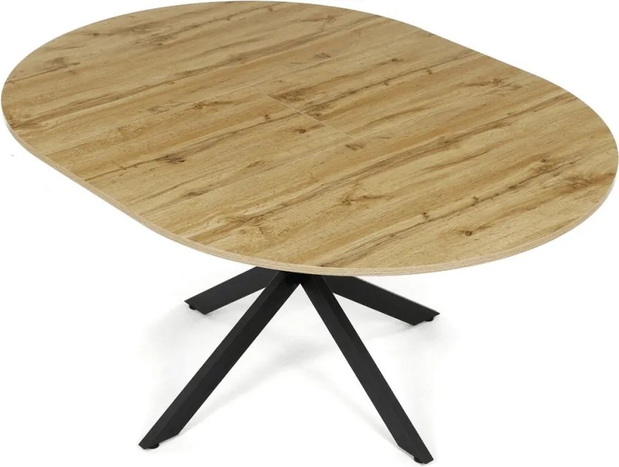 Jídelní stůl rozkládací 120-160x120 cm DT-I1120 OAK, melamin, dub – Barva (vyberte): hnědá bílá