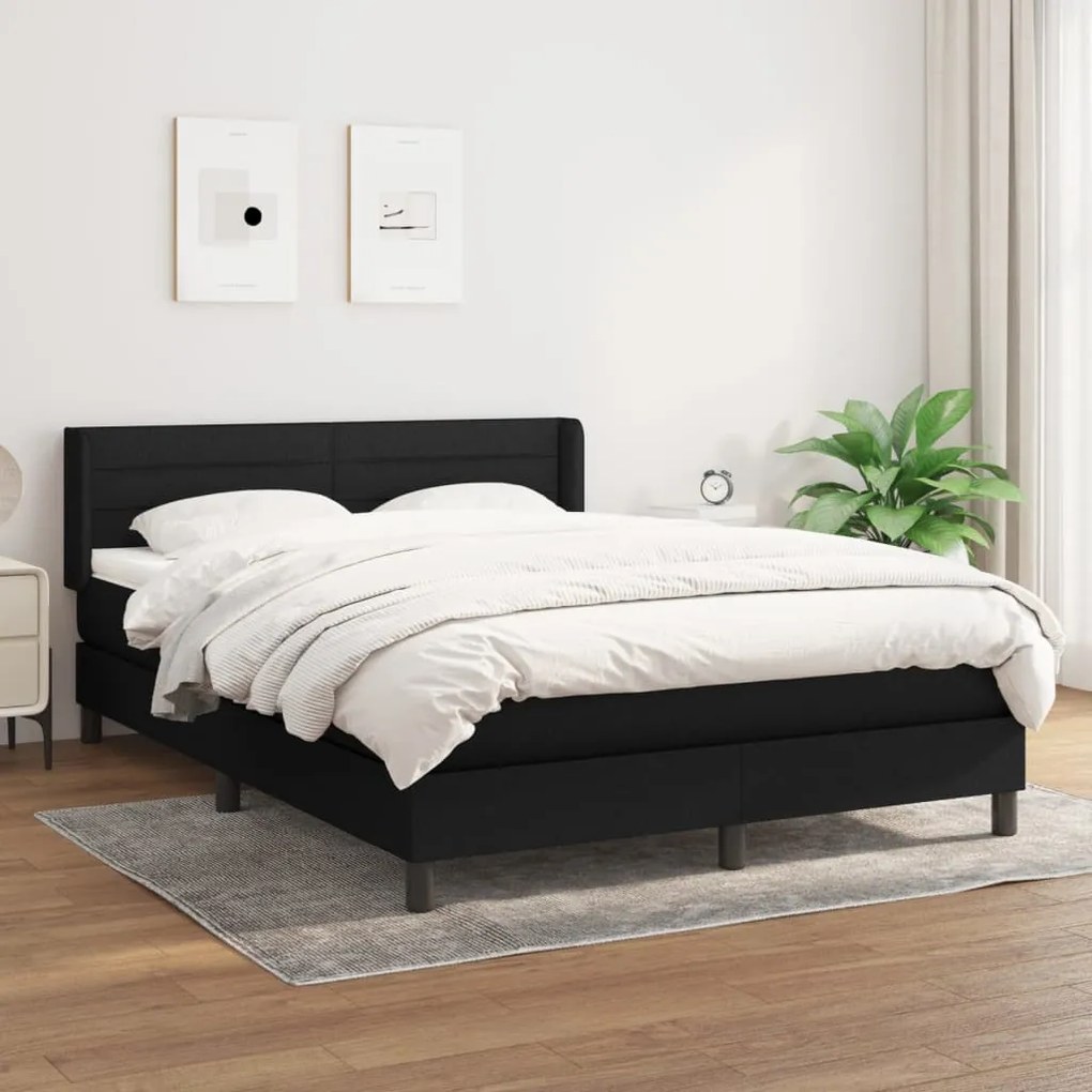 Box spring postel s matrací černá 140x200 cm textil 3129795
