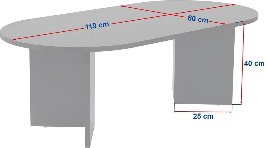 Bílý matný konferenční stolek 60x119 cm Sable – Kalune Design