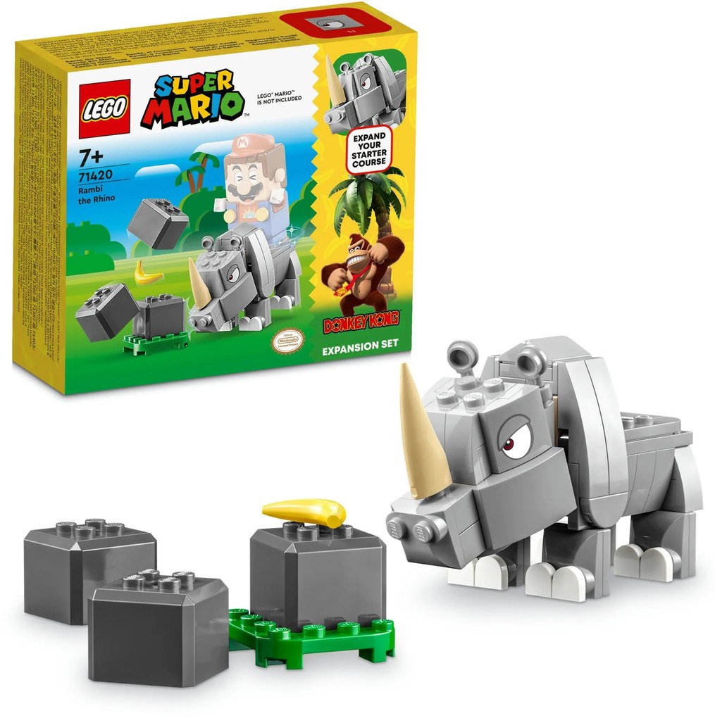 Lego stavebnice lego super mario 71420 nosorožec rambi – rozšiřující set