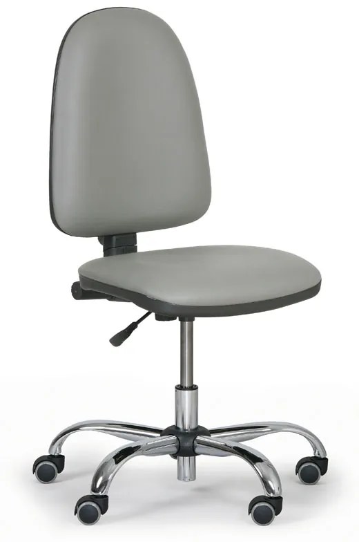 Pojízdná dílenská pracovní židle TORINO bez područek, permanentní kontakt, měkká kolečka, černá