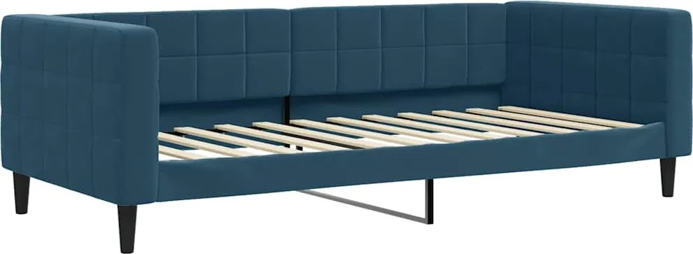 Válenda s matrací modrá 90 x 200 cm samet 3196666