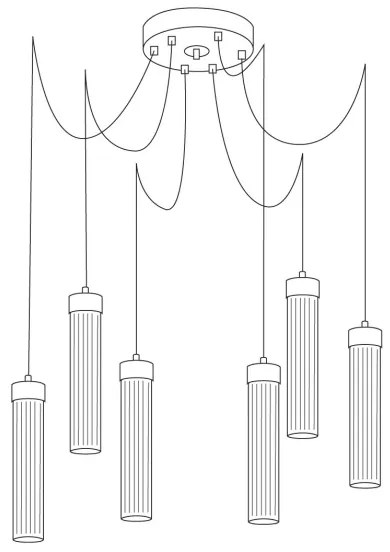 Kolarz 6009.30660 - Lustr na lanku RAGGIO 6xE14/25W/230V pavouk matný chrom